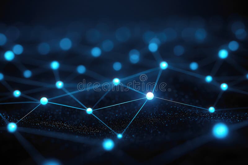 Glowing Blue Network Grid with Connected Points, Symbolizing Data ...