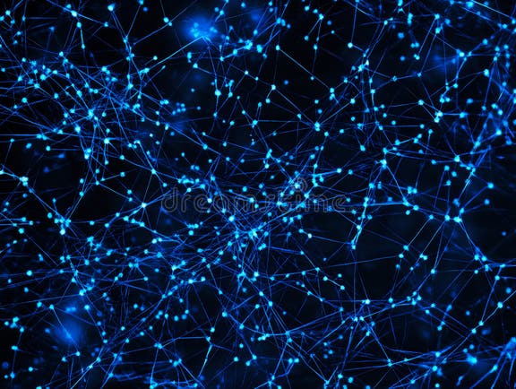 Glowing Blue Nodes Connected by Lines Illustrating Digital Network ...