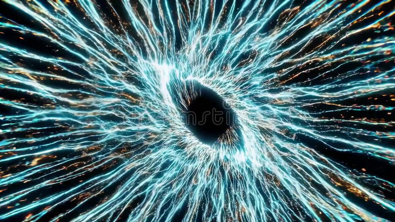 Glowing Blue and Orange Energy Field Rotating Around Black Hole Stock Footage - Video of blue ...
