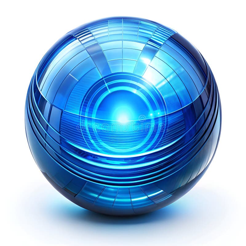 Futuristic Blue Orb Light Scifi Technology Device Isolated on White ...