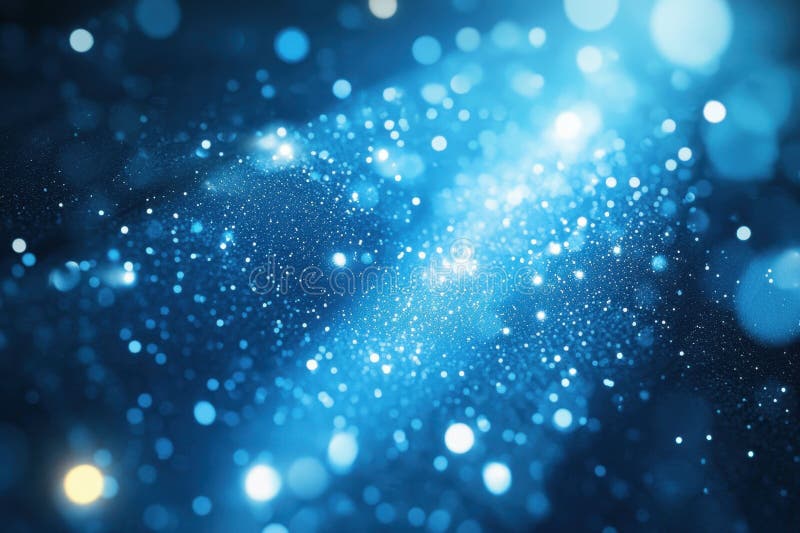 Glowing Blue Particles Create a Mesmerizing Cosmic Effect in a Dark ...