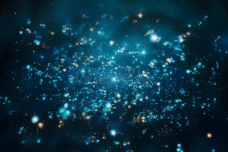 Glowing Blue Particles on Deep Blue Background, Creating Ethereal ...