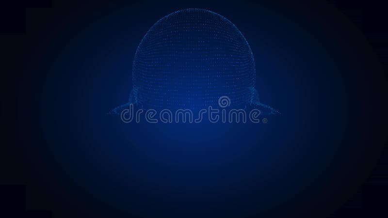 Glowing Blue Particles Formation Head. Futuristic Hologram 3d Model ...