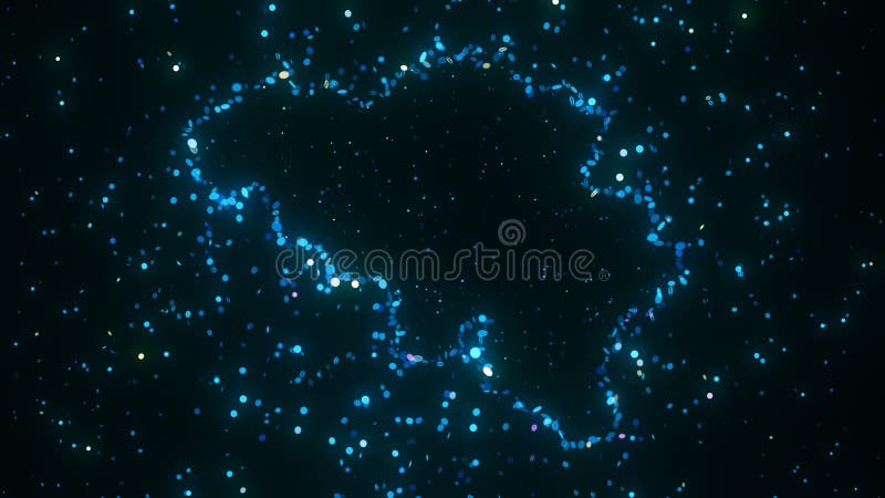 Glowing Blue Particles Forming Belgium Map on Dark Background Stock ...