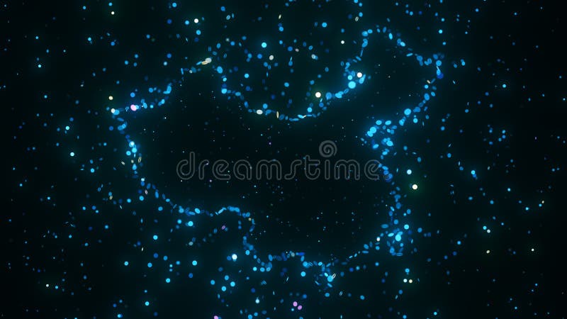 Glowing Blue Particles Forming China Map on Dark Background Stock Image ...