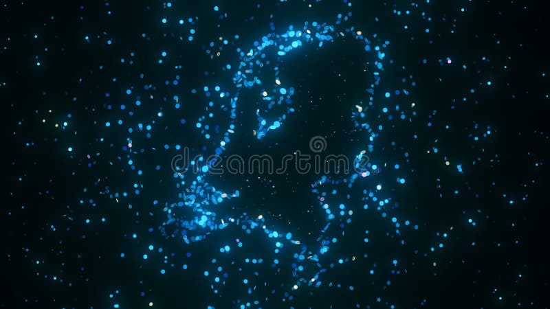 Glowing Blue Particles Forming Netherlands Map on Dark Background Stock ...