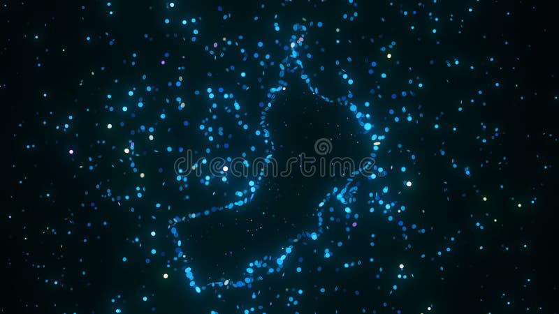 Glowing Blue Particles Forming Oman Map on Dark Background Stock Image ...