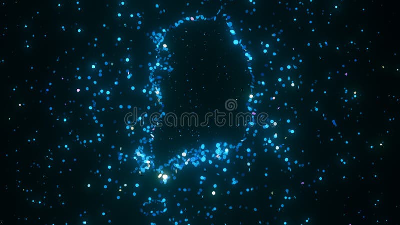 Glowing Blue Particles Forming South Korea Map on Dark Background Stock ...
