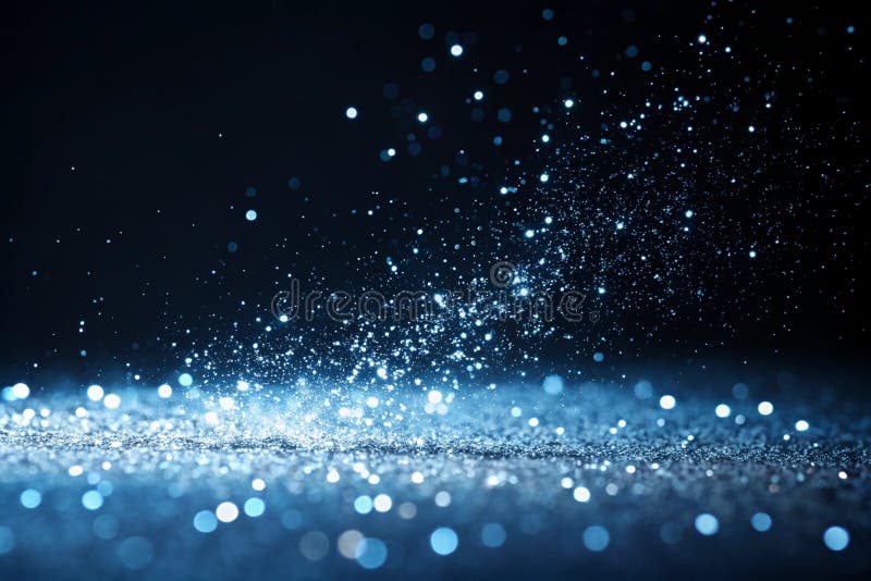 Glowing Particles Shimmer in Blue and Black Stock Illustration ...