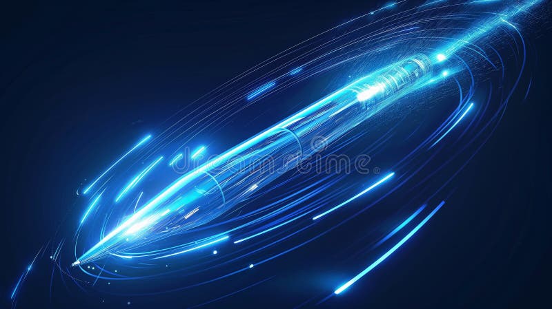 Glowing Blue Pen with Light Trails Stock Photo - Image of design, dark ...