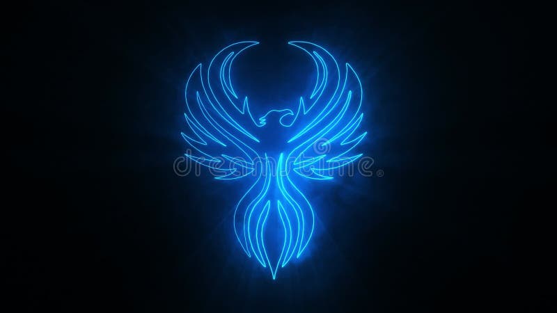Blue Phoenix Eagle Animated Logo Loop Graphic Element Stock Footage ...