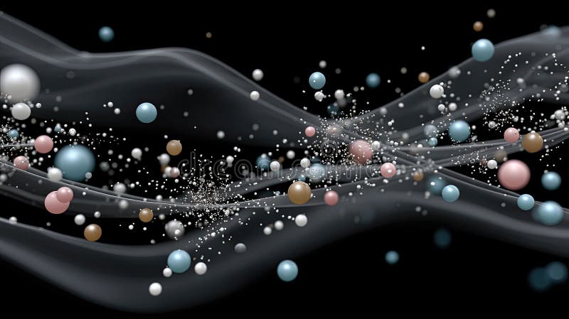 Glowing Blue and Pink Dots Move Across a Dark Background, Representing ...