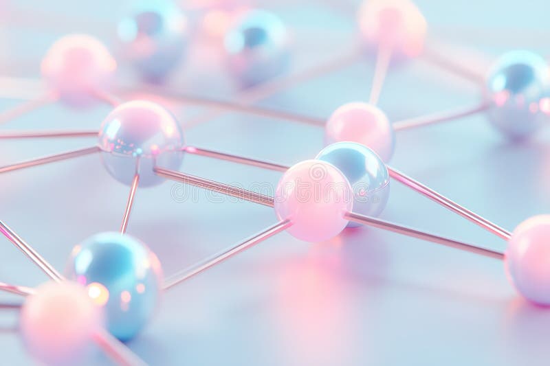 Abstract Blue Technology Background Glowing Nodes Lines Network ...