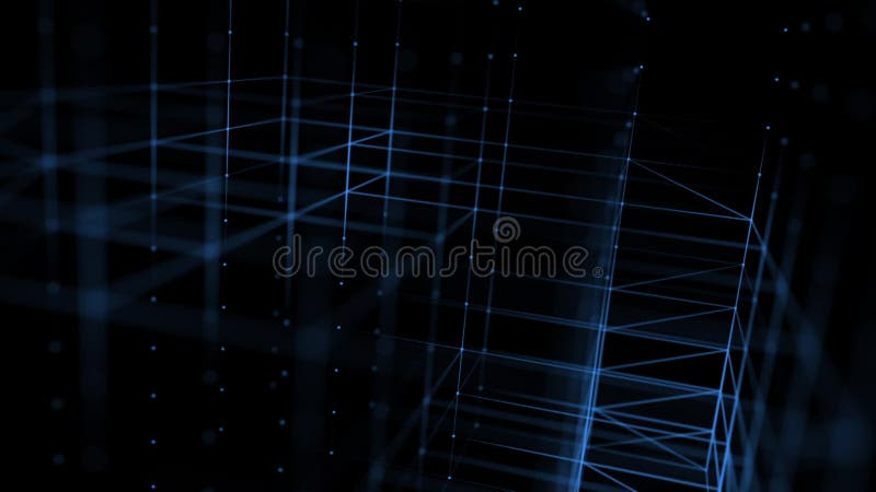 Glowing Blue Plexus Cube Grid Technology Background Stock Footage ...