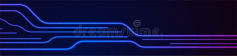 Glowing Blue Purple Neon Circuit Board Lines Background Stock ...