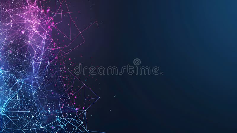 Glowing Blue and Purple Technology Background with Network Lines - AI ...