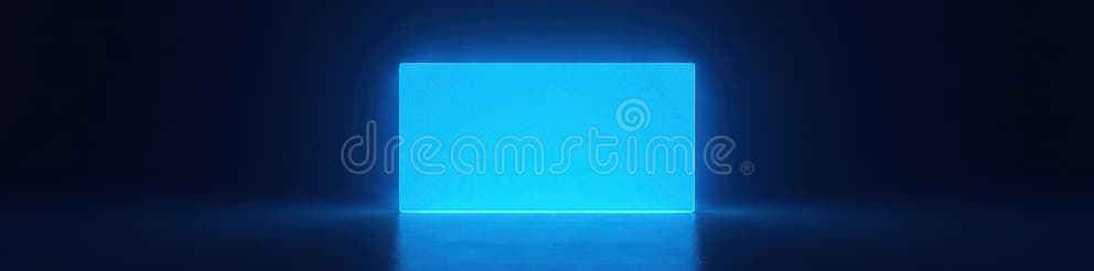 Glowing Blue Rectangle, Light Rays Burst Outwards Dark Backdrop ...
