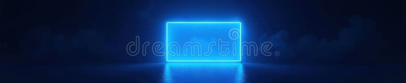 Glowing Blue Rectangle, Radiant Light Rays, Dark Void, Blue, Technology ...
