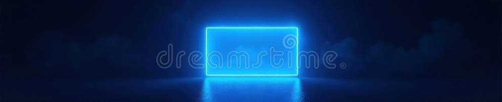 Glowing Blue Rectangle, Radiant Light Rays, Dark Void, Blue, Technology ...