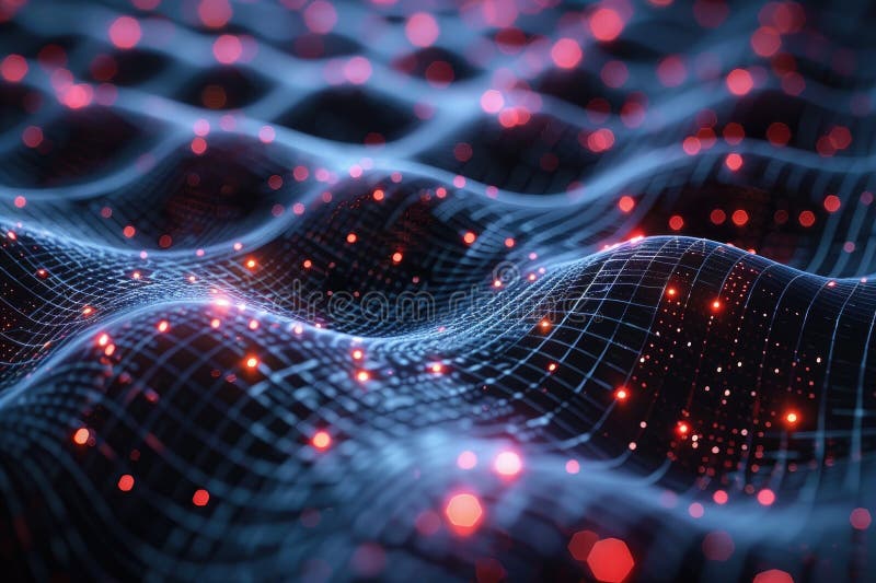 A Glowing Blue and Red Circuit Board Stock Illustration - Illustration ...