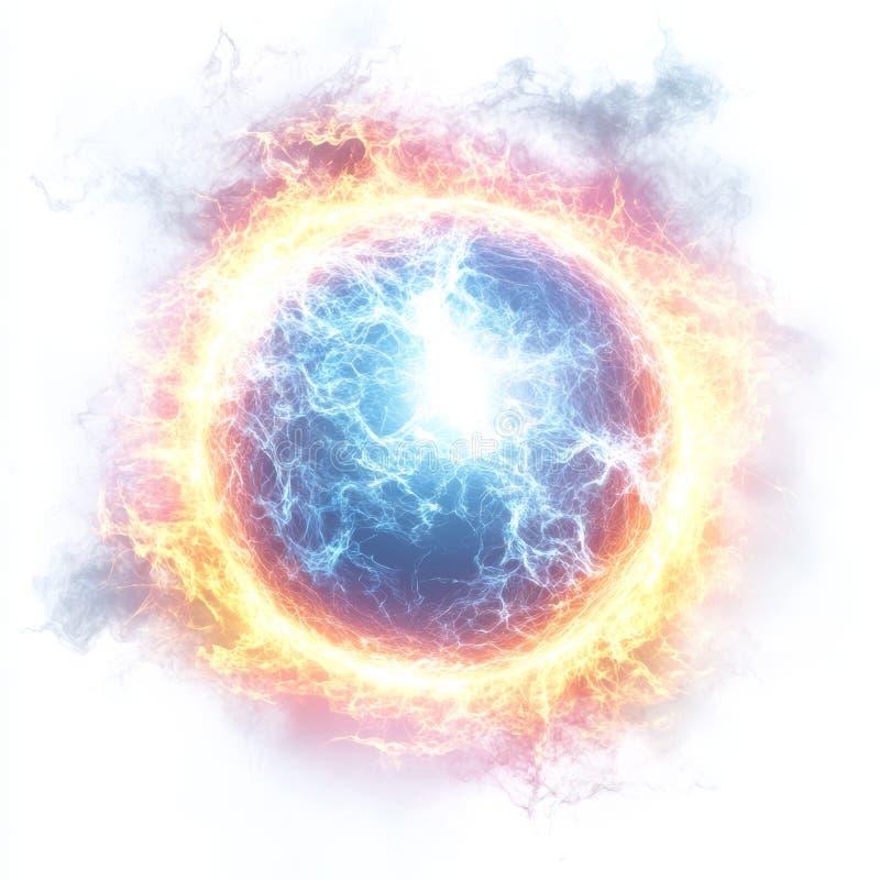 A Glowing Blue and Red Orb with a Yellow Center Stock Illustration ...