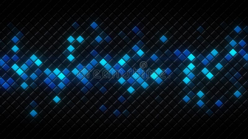 Glowing Blue Rhombus on Black Tiles Stock Illustration - Illustration ...