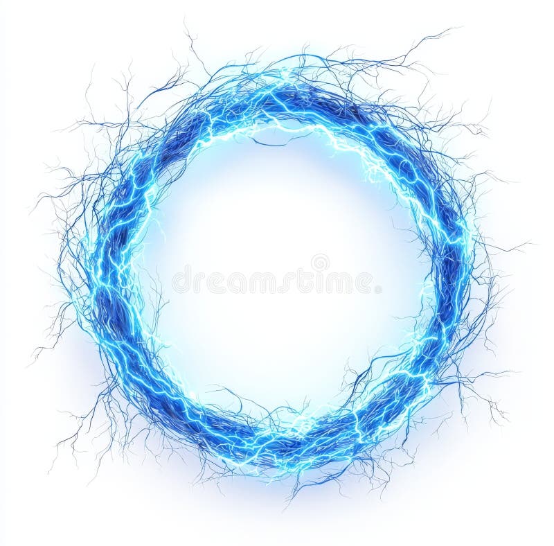 A Glowing Blue Ring with Electric Lightning Features is Illustrated ...