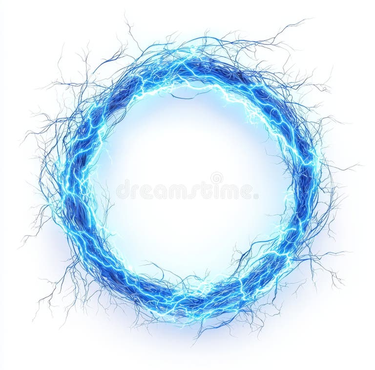 A Glowing Blue Ring with Electric Lightning Features is Illustrated ...