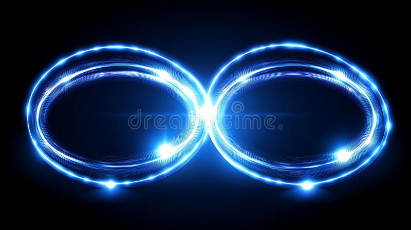 Glowing Blue Rings Infinity Symbol Abstract Art Stock Image - Image of ...