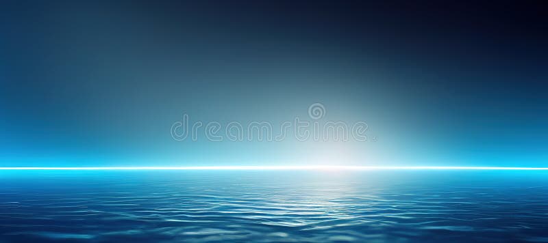 Glowing Blue Sea Water on Blue Gradation Background Stock Illustration ...