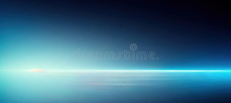 Glowing Blue Sea Water on Blue Gradation Background Stock Illustration ...