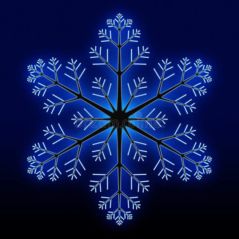 Glowing blue snowflake stock illustration. Illustration of snowflake ...