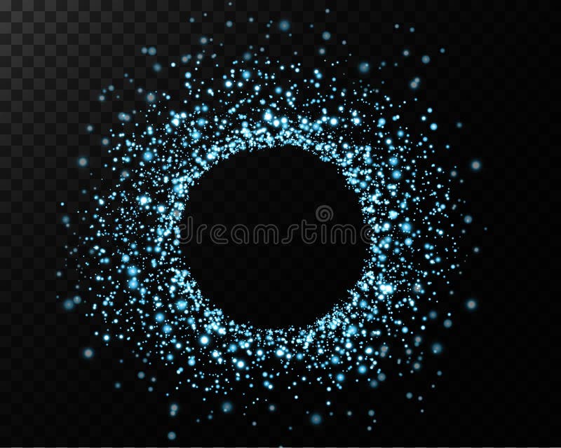 A Glowing Blue Sparkle Circle on a Deep Dark Background Creates a ...