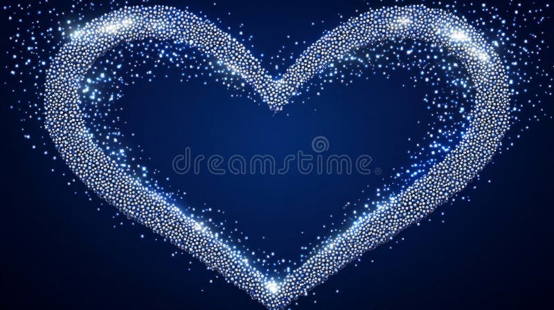 Glowing Blue Sparkle Heart Design Stock Illustration - Illustration of ...