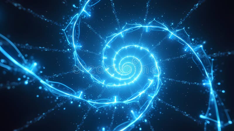 Glowing Blue Spiral, Energy, Vortex, Abstract Background Stock Image ...