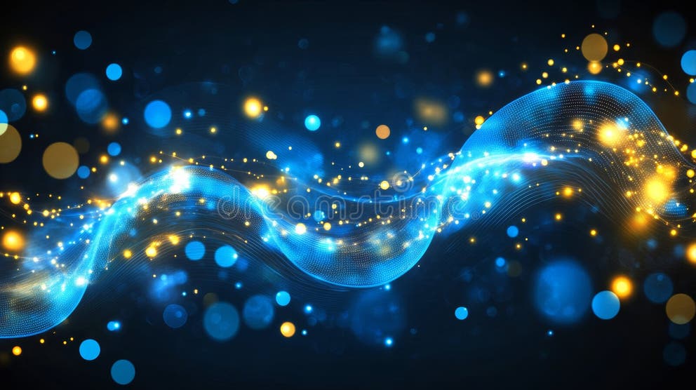 Glowing Blue Spots Forming Wave Designs in a Matrix Inspired by ...