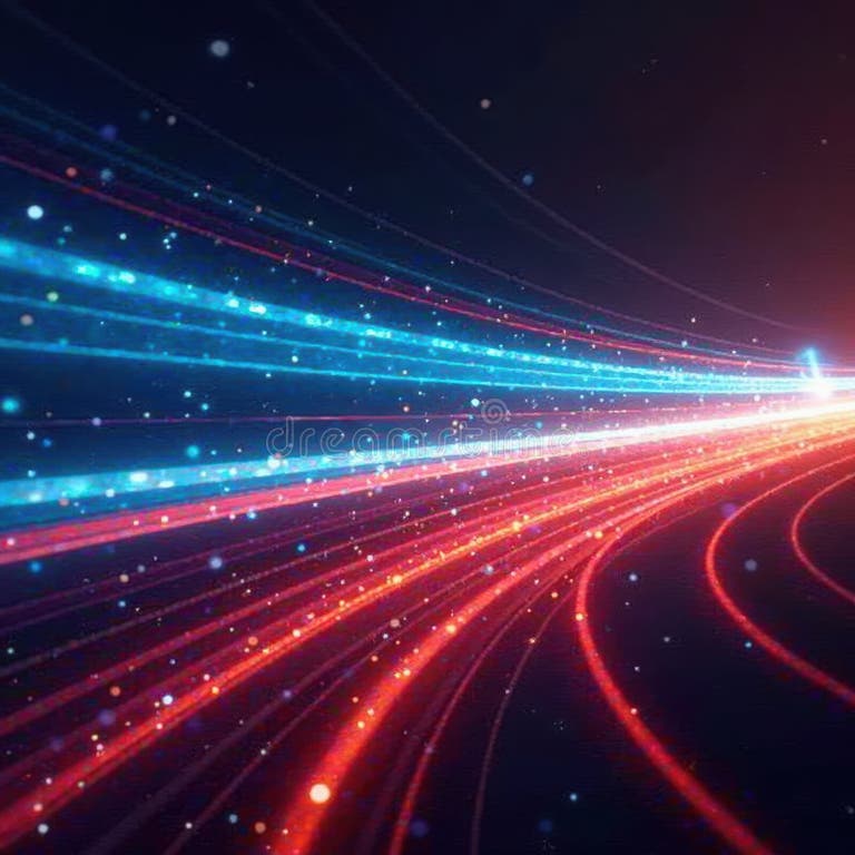 Glowing Blue Streaks, Vibrant Abstract Modern Motion, Graphics, Light ...