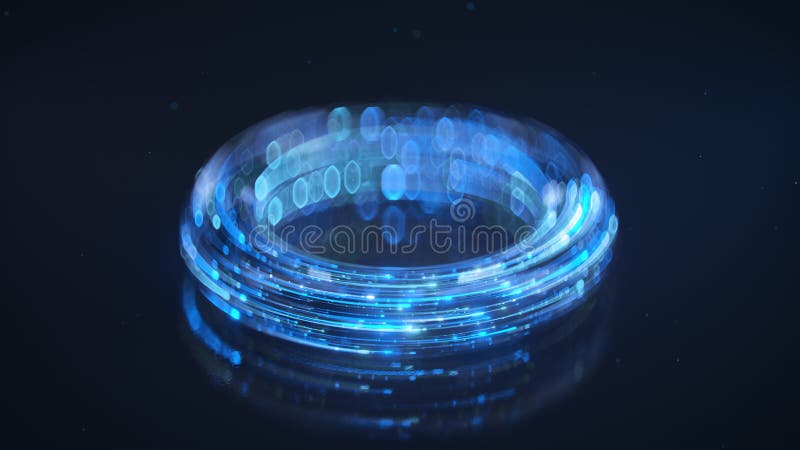 Glowing Blue Torus 3D Render Illustration Stock Illustration ...