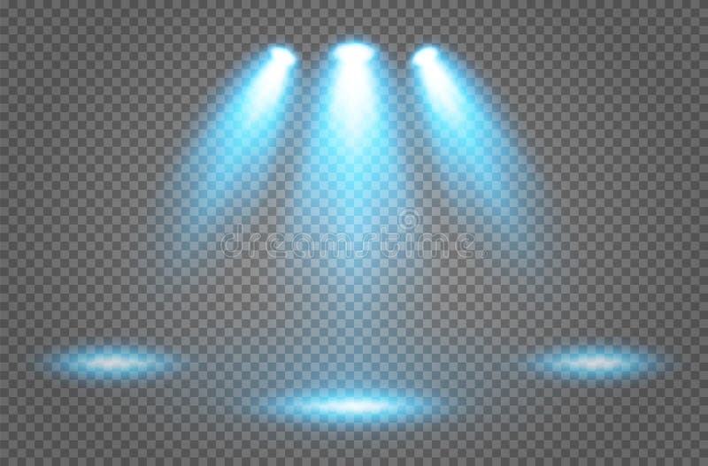Glowing Blue Transparent Lighting Effects on a Transparent Background. Illuminated Stage ...