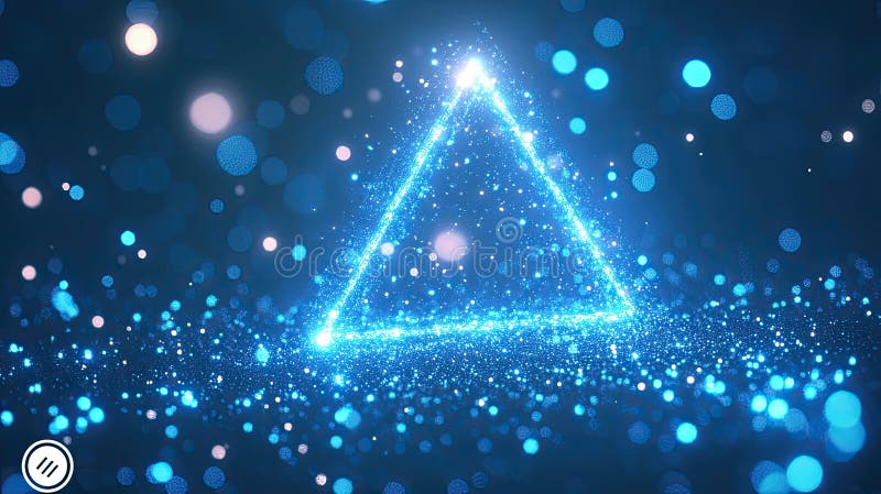 Glowing Blue Triangle Particle Background Stock Illustration ...