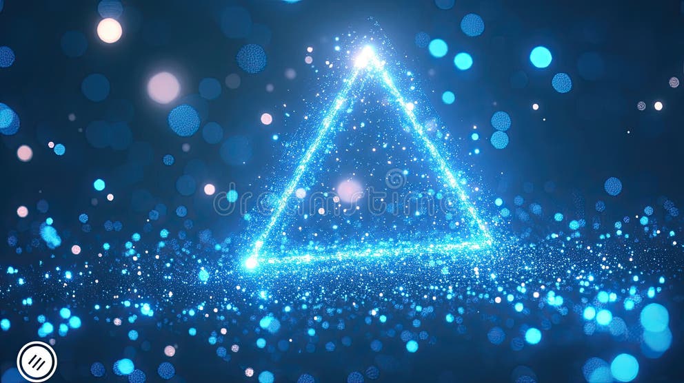 Glowing Blue Triangle Particle Background Stock Illustration ...