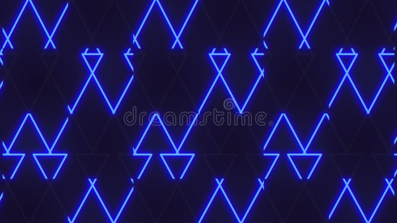 Glowing Blue Triangle Pattern Shines in Darkness Stock Video - Video of ...
