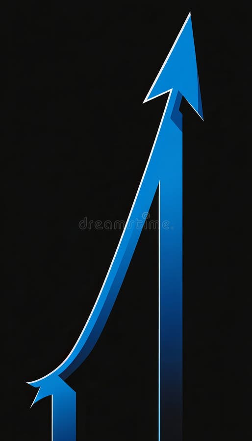 Glowing Blue Upward Trending Line Graph on Dark Background, Concept of ...