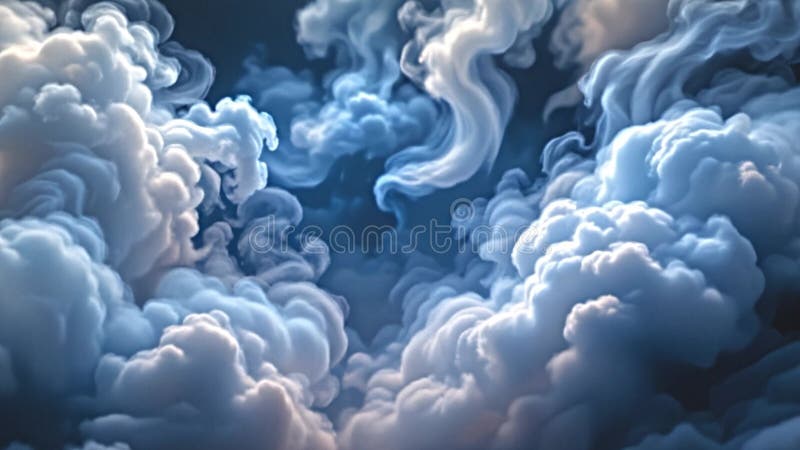 Glowing Blue Vapor Overlays, Dense Smoke Clouds with Luminous Edges, Spell Casting Visual ...