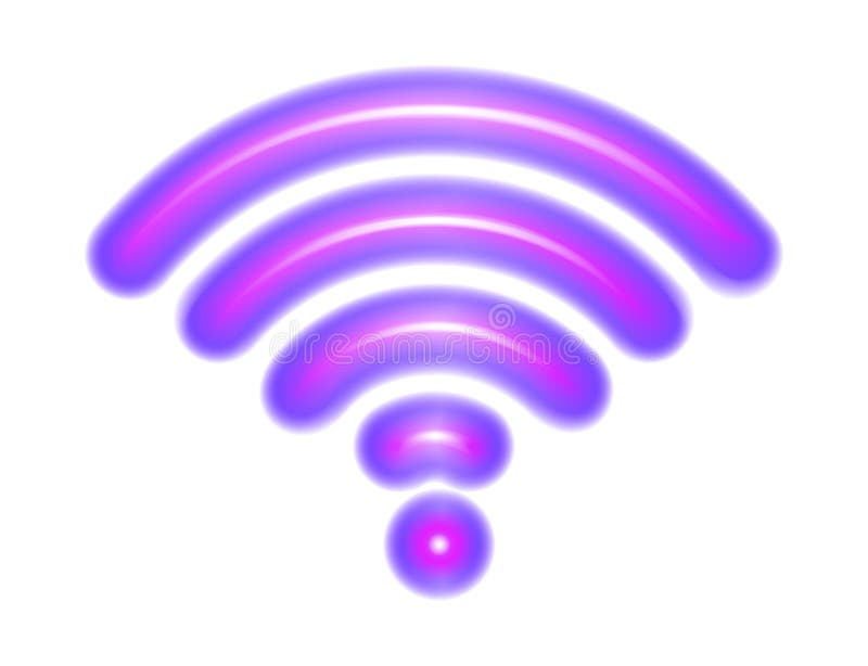 Glowing Blue-violet Light Wifi, and Radar Wave Sensor. Wireless Network ...