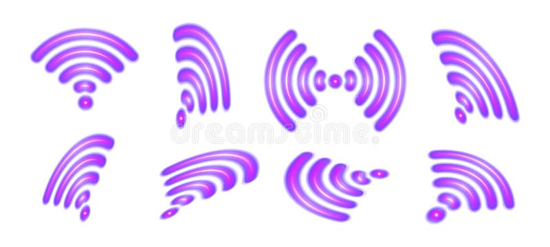 Glowing Blue-violet Light Wifi, Wireless, and Radar Wave Sensor ...