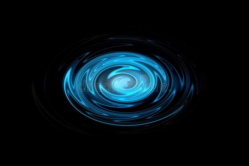 Glowing Blue Vortex with Light Effect on Black Backdrop, Abstract ...