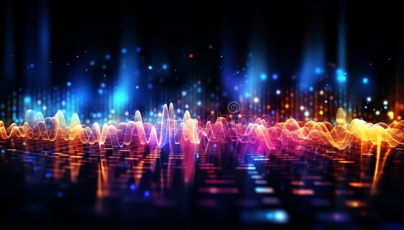 Glowing Blue Wave Pattern Illuminates Futuristic Nightclub Generated by ...