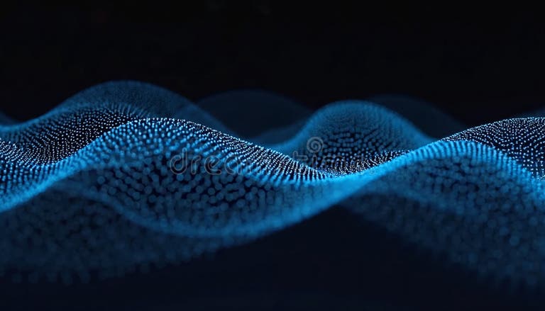 Glowing Blue Waveforms on Dark Background. Generative AI Stock ...