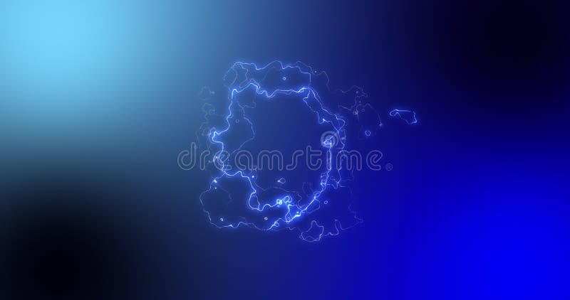 Glowing Blue and White Bundle of Lively Electrical Current Moving on ...